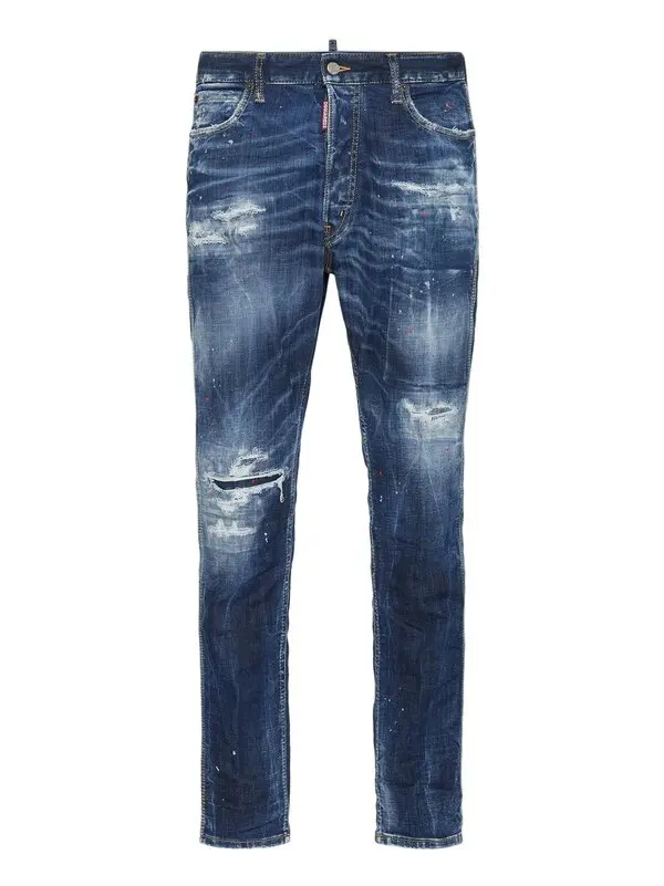 Dsquared2 Medium Wash Ripped Cool Guy Jeans - Blue