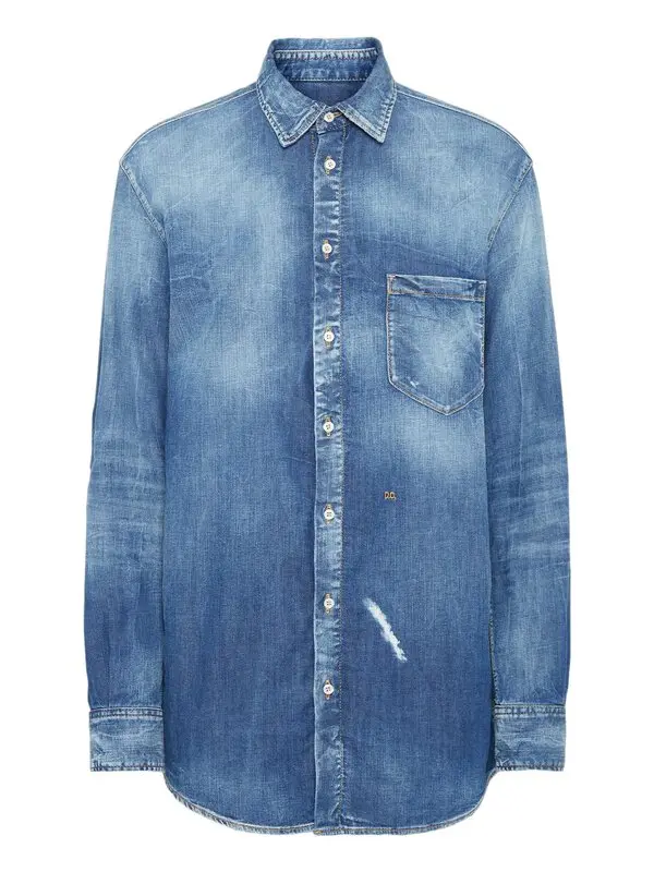 Dsquared2 Medium Wash Maxi Dean Shirt - Blue
