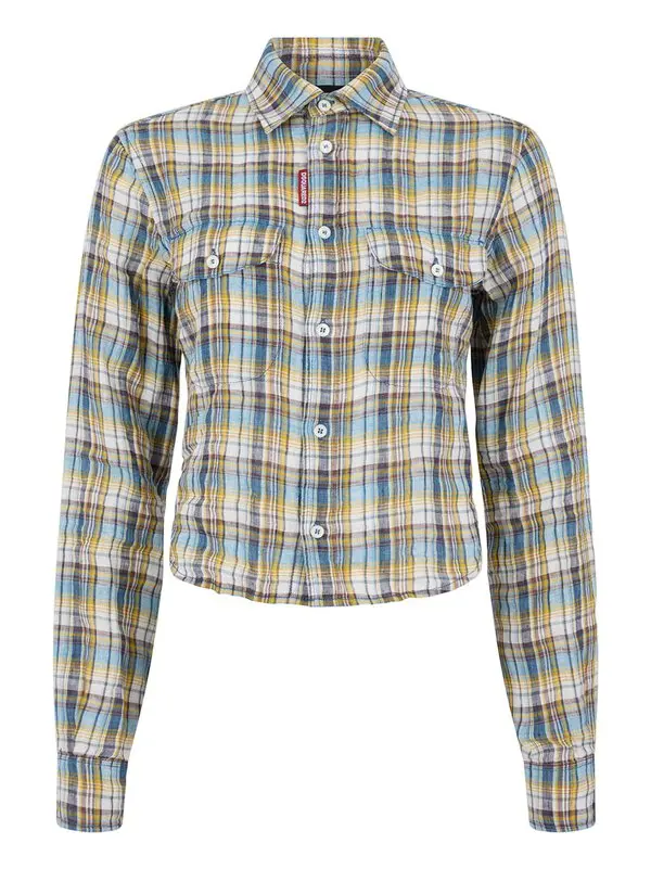 Dsquared2 Check Linen Shirt - Fantasy
