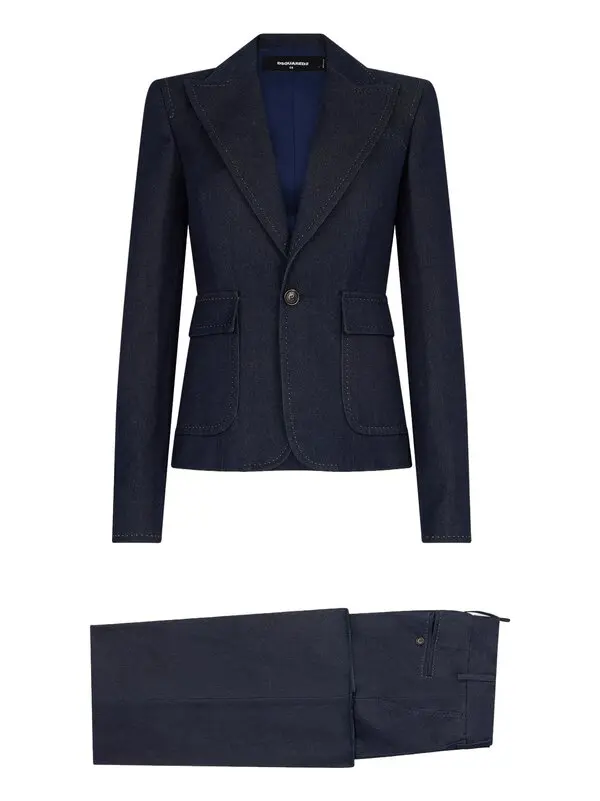 Dsquared2 Indigo Wash Denim Three-piece Suit - Blue