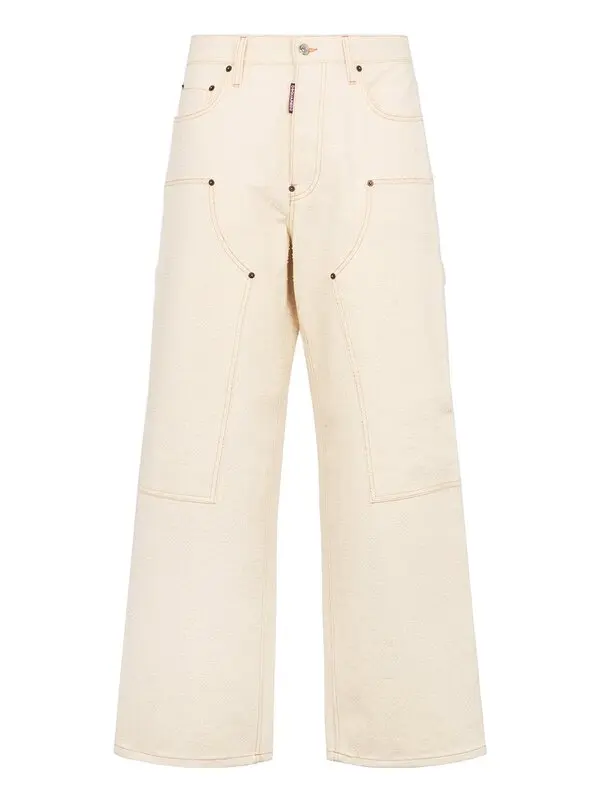 Dsquared2 Raw Wash Shiny Baggy Carpenter Jeans - Black