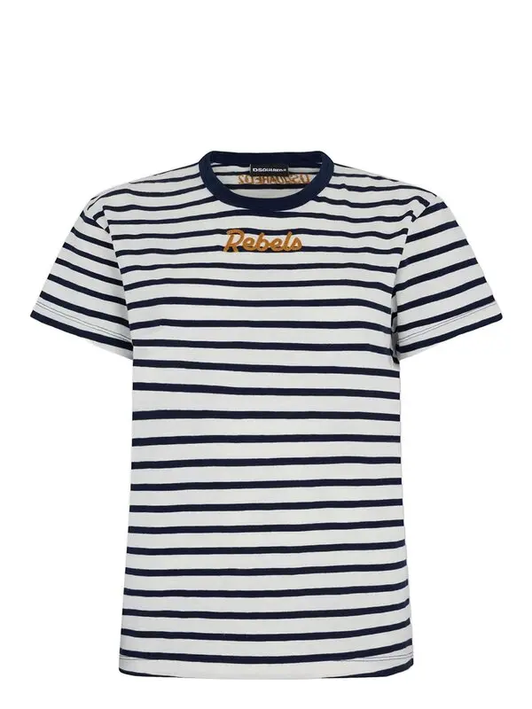 Dsquared2 Striped Cotton Jersey T-shirt - Fantasy