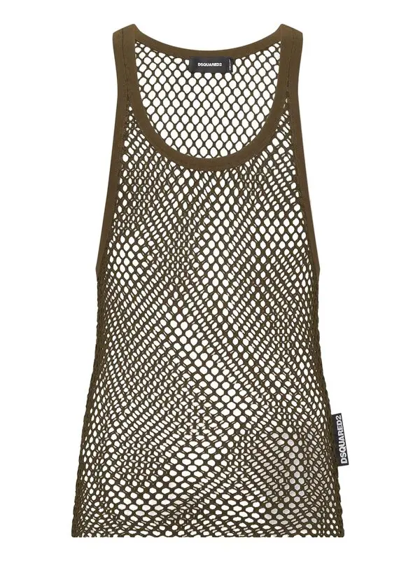 Dsquared2 Scoop Neck Mesh Tank Top - Brown