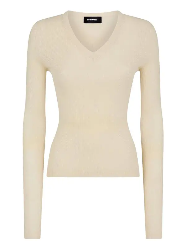 Dsquared2 Ribbed V-neck Pullover - Black
