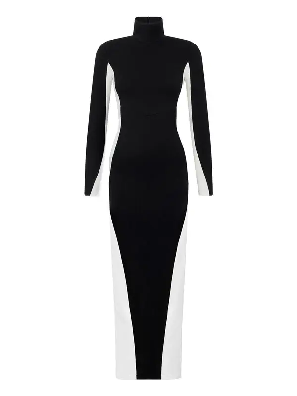 Dsquared2 Long Sleeve Jersey Maxi Dress - Black