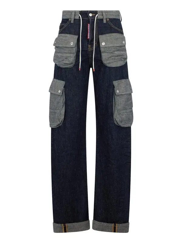 Dsquared2 Dark Wash Loose Twist Jeans - Blue
