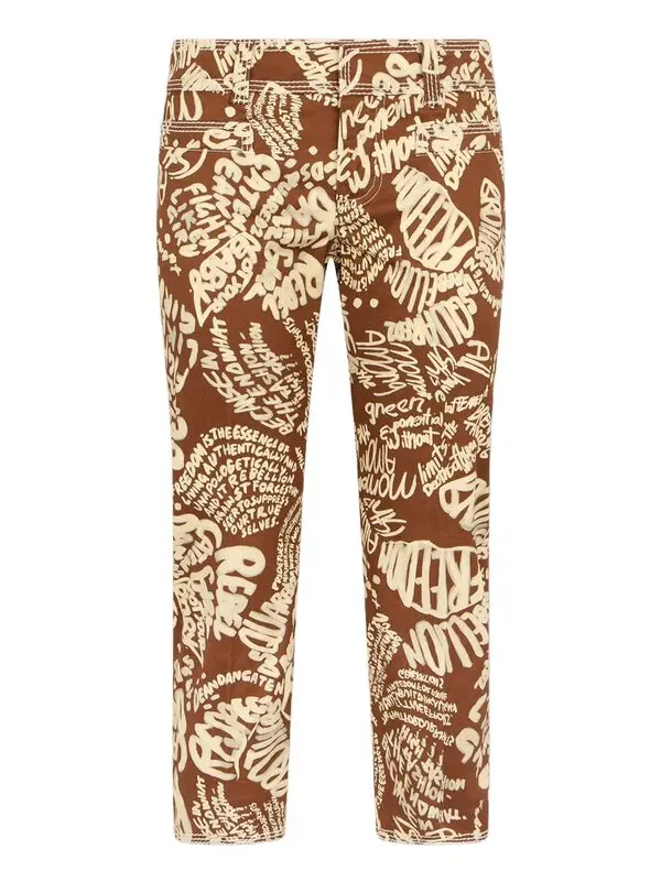 Dsquared2 Rebel Hibiscus Printed Trousers - Black