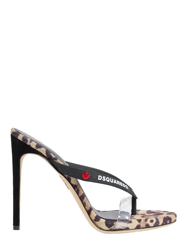 Dsquared2 Wil" Print High Heel Mule Sandals - Leopard