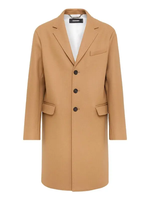 Dsquared2 Wool Felt Tailored Coat - Black