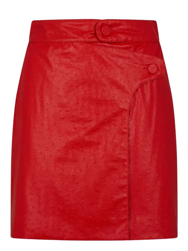 Dsquared2 Printed Faux Leather Skirt - Black