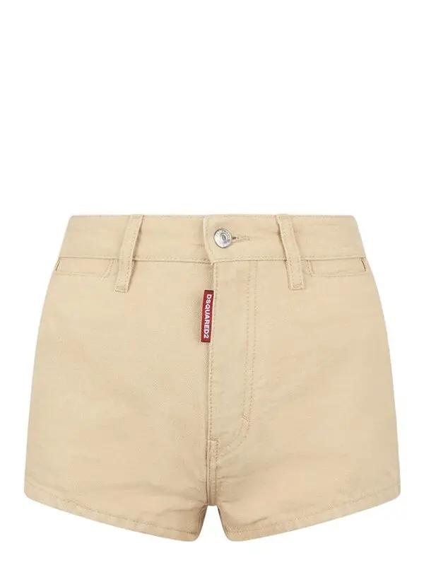 Dsquared2 Oxford Denim High Waisted Hot Pants - Black