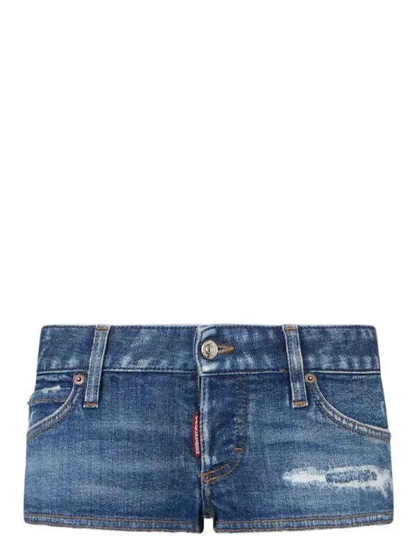 Dsquared2 Medium Perfecto Hot Pants - Blue