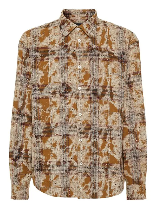Dsquared2 Bleached Sparkly Checked Shirt - Fantasy