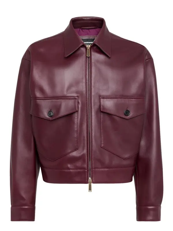 Dsquared2 Leather Blouson Jacket - Blue