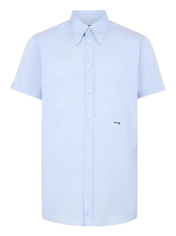 Dsquared2 Short Sleeve Slim Fit Shirt - Blue