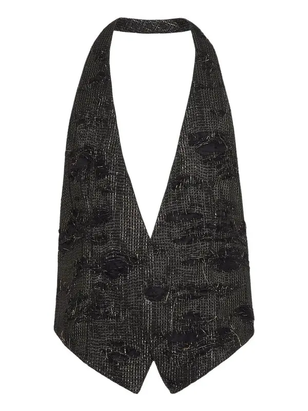 Dsquared2 Gold Lamé Disco Vest - Black
