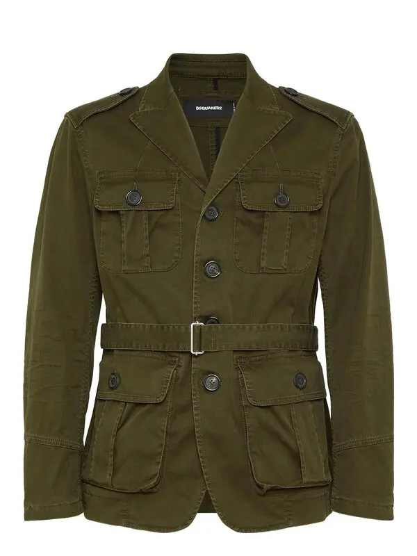 Dsquared2 Cotton Drill Hunter Field Jacket With Belt - Brown
