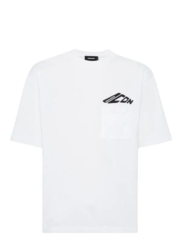 Dsquared2 Icon New Generation Loose Fit Pocket T-shirt - White