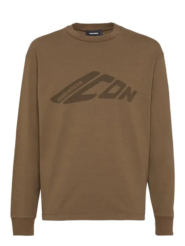 Dsquared2 Icon New Generation Loose Fit Long Sleeve Tee - Grey