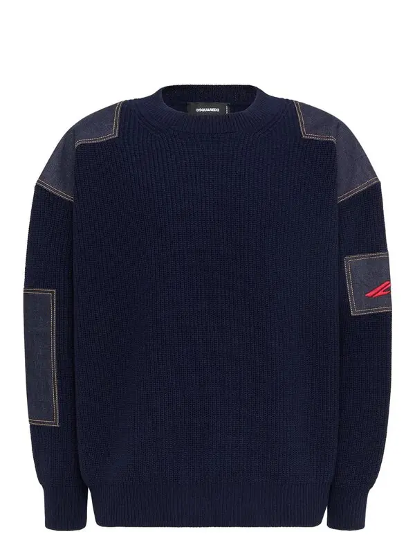Dsquared2 Icon New Generation Denim Patch Jumper - Blue