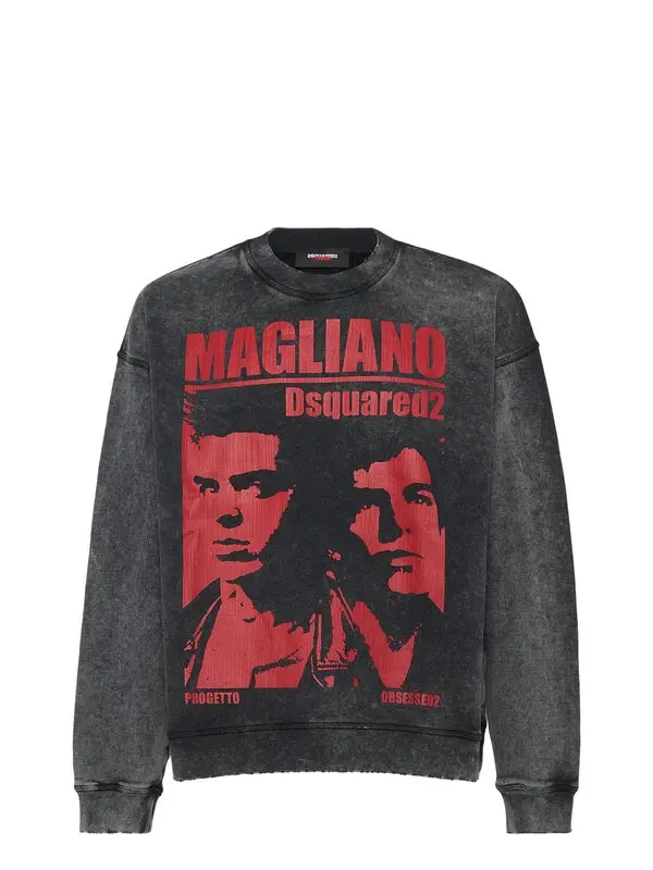 Dsquared2 Magliano X Relaxed Fit Printed Sweatshirt - Grey