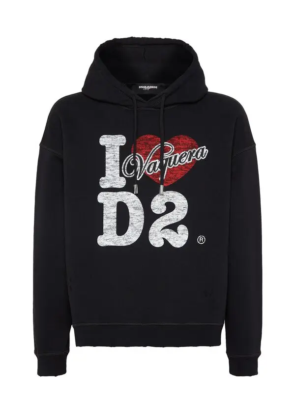Dsquared2 Vaquera X Relaxed Fit Hoodie - Black