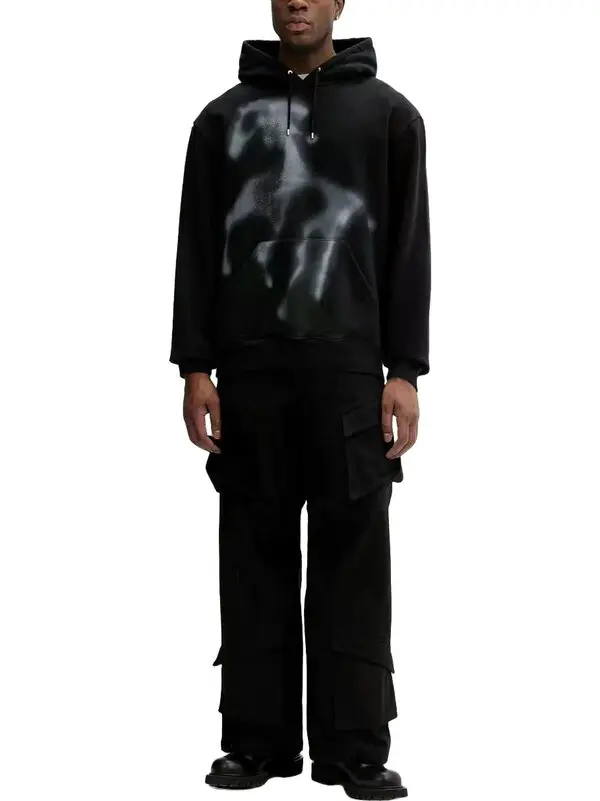 HELIOT EMIL Graphic Print Hoodie - Black
