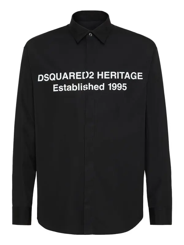 Dsquared2 Printed Heritage Logo Shirt - Black
