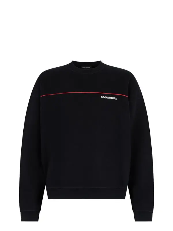 Dsquared2 Relaxed Fit Crewneck Sweatshirt With Logo Detail - Black