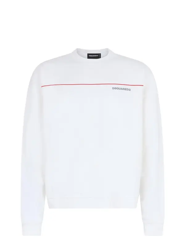 Dsquared2 Relaxed Fit Crewneck Sweatshirt With Logo Detail - White