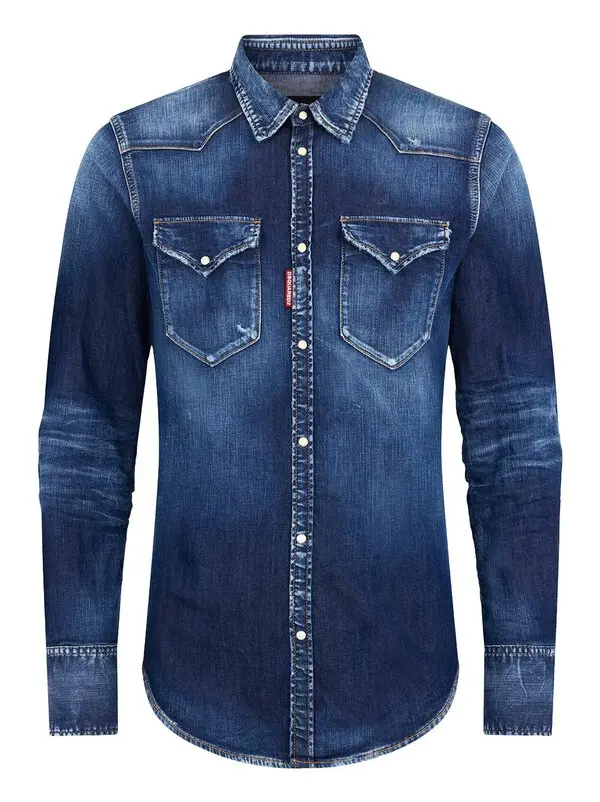 Dsquared2 Medium Perfecto Classic Western Shirt - Blue