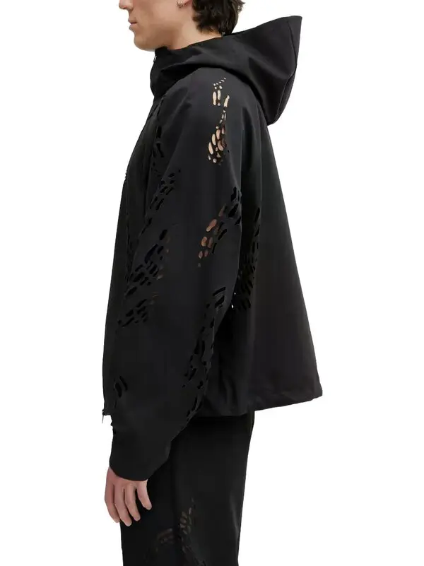 HELIOT EMIL Laser-cut Hooded Jacket - Black