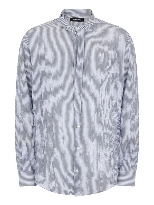 Dsquared2 Linen Tie Dropped Shoulder Shirt - Fantasy
