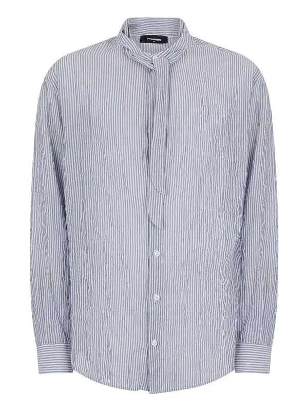 Dsquared2 Linen Tie Dropped Shoulder Shirt - Fantasy