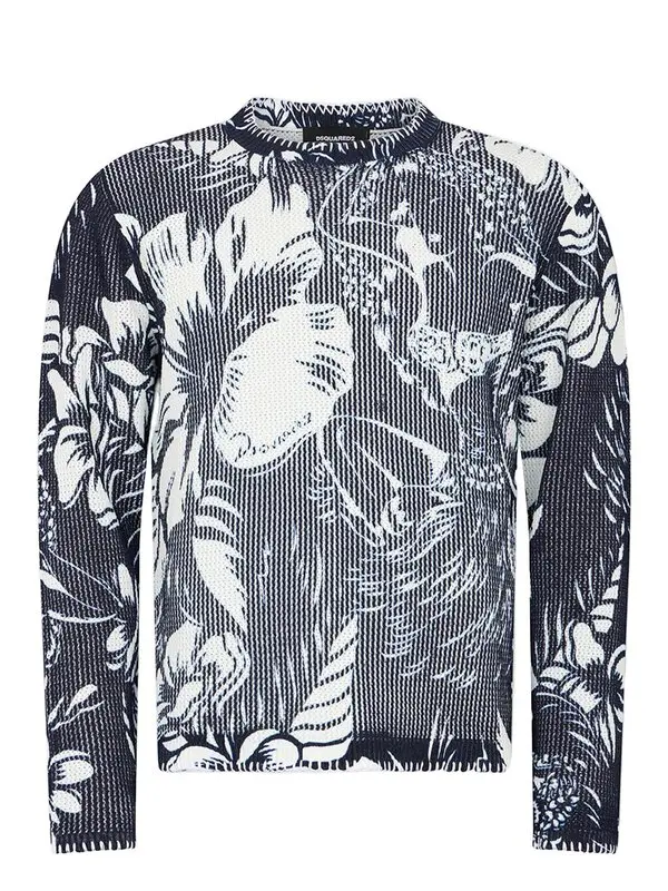 Dsquared2 Dancing Flowers Open-stitch Pullover - Black