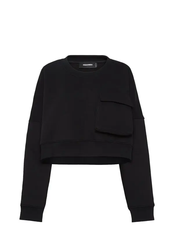 Dsquared2 Icon New Generation Onion Cropped Fit Crewneck - Black