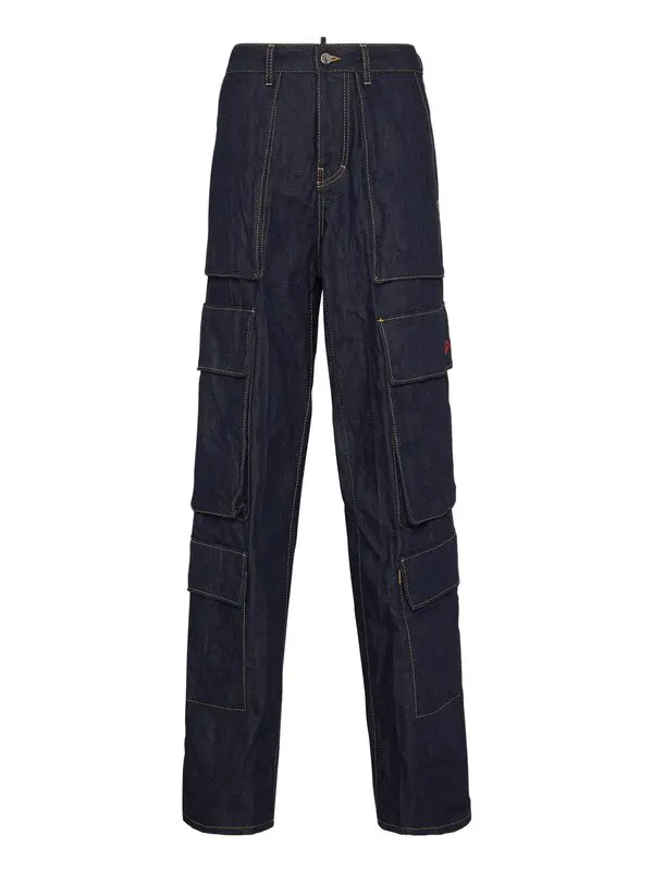 Dsquared2 Icon New Generation Dark Wash Eros Cargo Pant - Blue