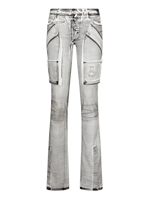 Dsquared2 Icon White Coal Wash Trumpet Jeans - Grey