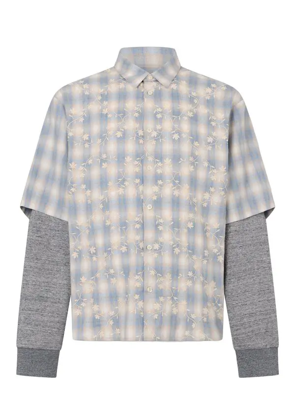 Dsquared2 Classic Check Embroidered Double Sleeve Shirt - Fantasy