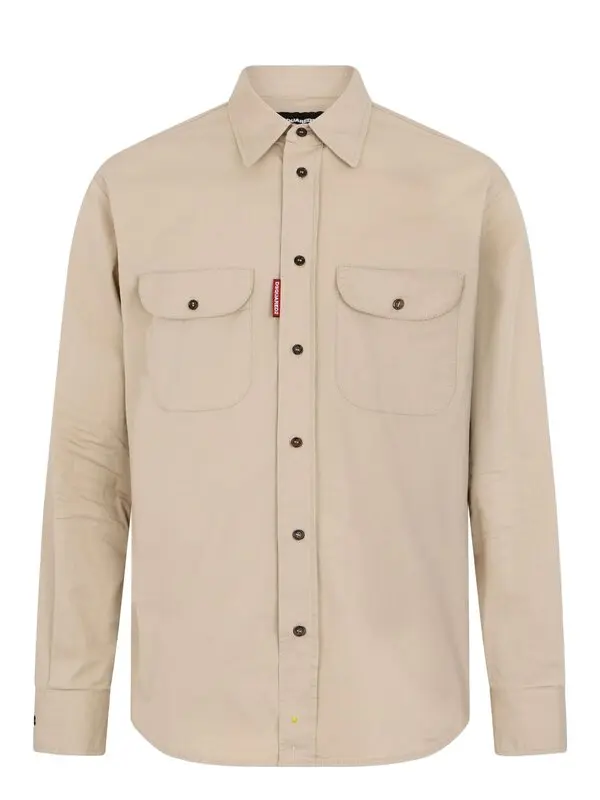 Dsquared2 Canadian Vintage Twill Utility Shirt - Beige