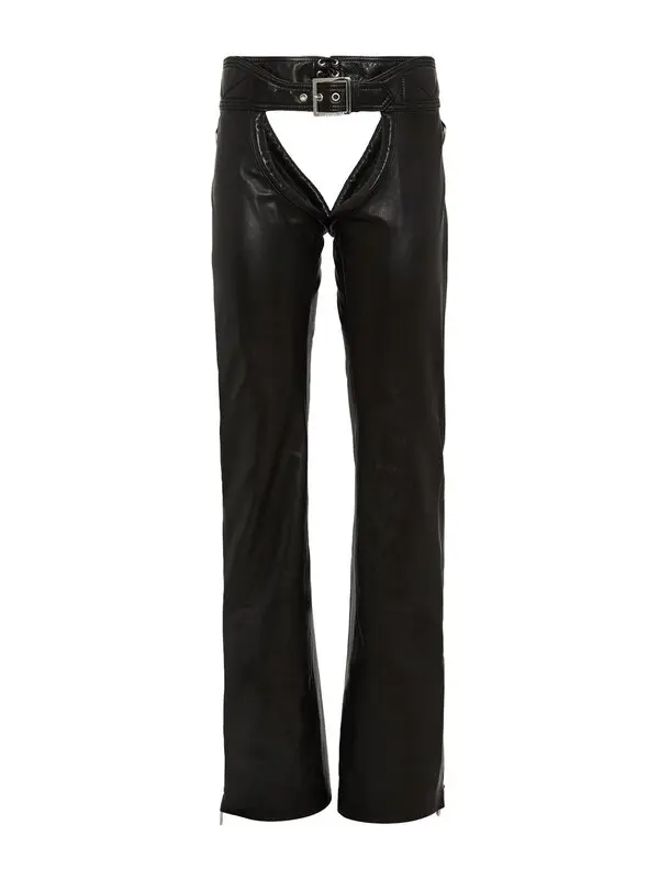 Dsquared2 Leather Chaps With Buckles - Black