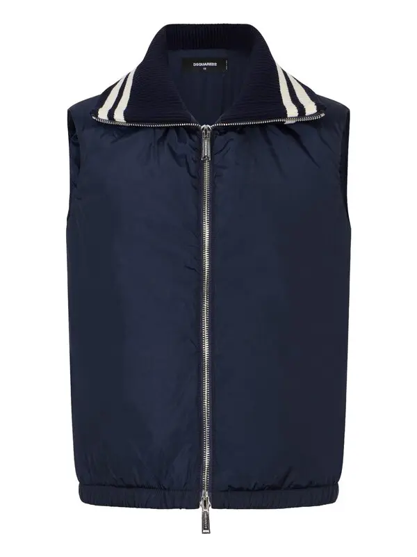 Dsquared2 Hybrid Studded Cropped Vest - Blue
