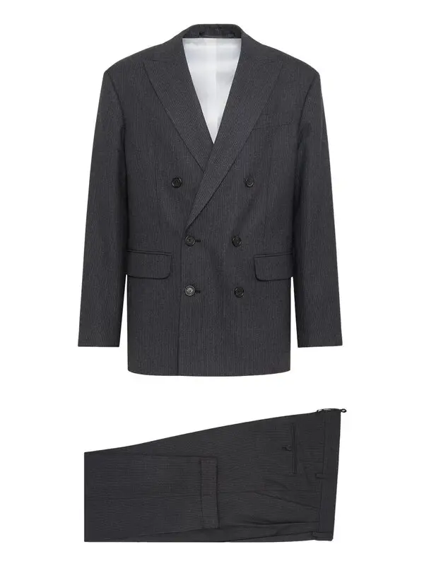 Dsquared2 Casablanca Double-breasted Worsted Wool Suit With Stripe Detail - Fantasy