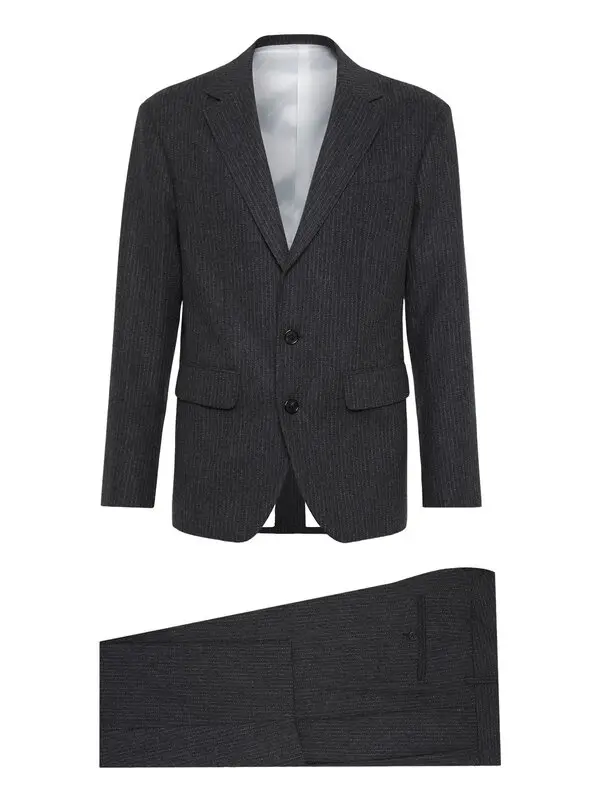 Dsquared2 Striped Wool Suit With Baggy Trousers - Fantasy