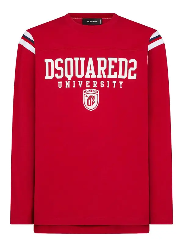 Dsquared2 Varsity Fit Long Sleeve T-shirt - Red