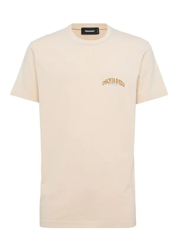 Dsquared2 Heritage Print Cotton T-shirt - Beige