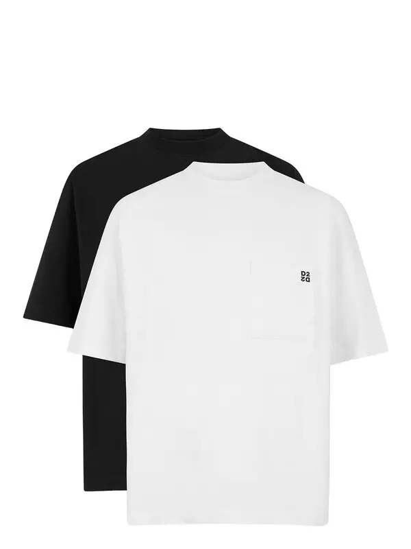 Dsquared2 Inside Out Loose Fit T-shirt Twin Pack - Black