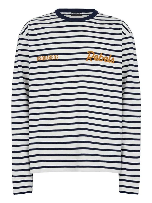 Dsquared2 Rebels Striped Long Sleeve T-shirt - Fantasy
