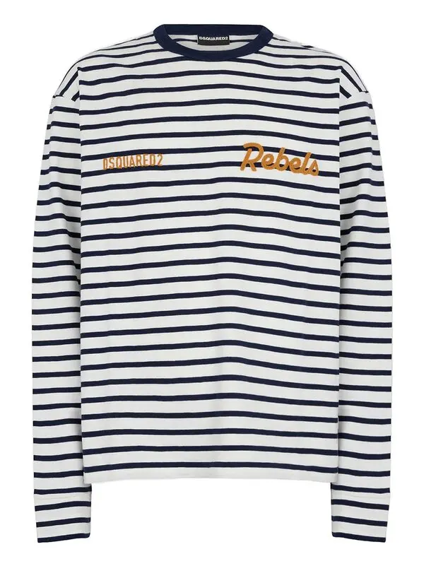 Dsquared2 Rebels Striped Long Sleeve T-shirt - Fantasy