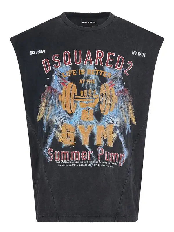 Dsquared2 Rock Wash Iron Fit Sleeveless T-shirt - Grey